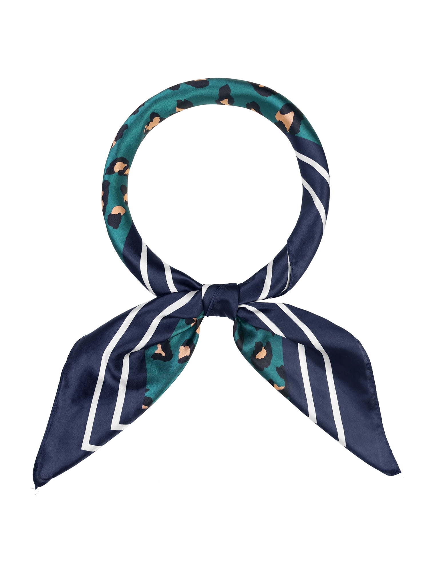 INSPIRE CHIC Women Leopard Print Square Scarf 35" Large Satin Silky ...