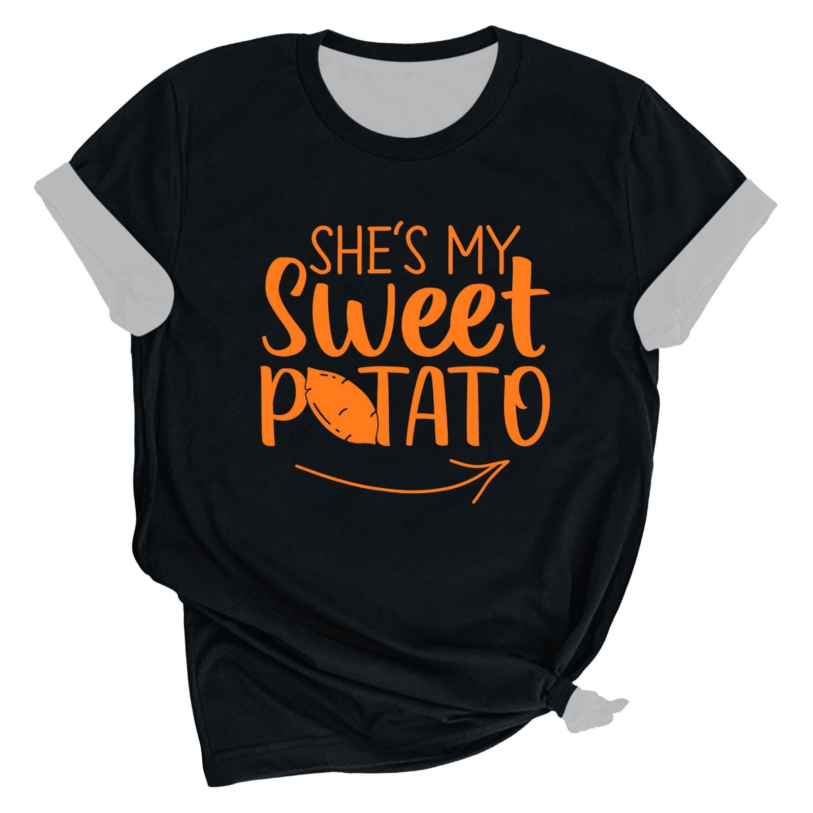 Women Letters Print Tee She's My Sweet Potato I Yam Shirt Couples Matching Outfits Husband and ...