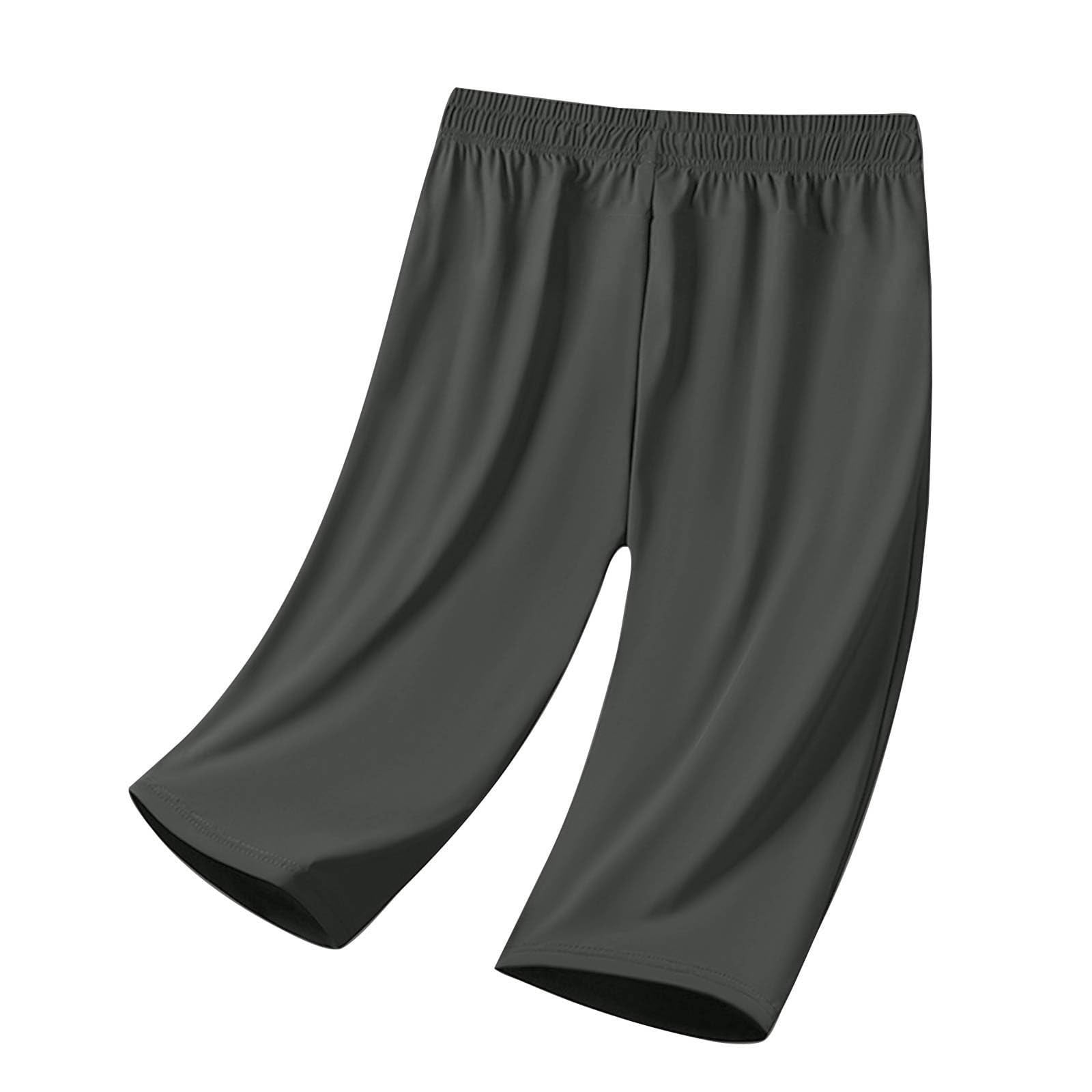 Women Lightweight Capris, Plus Size Ice Silk Cropped Pants for Hiking ...