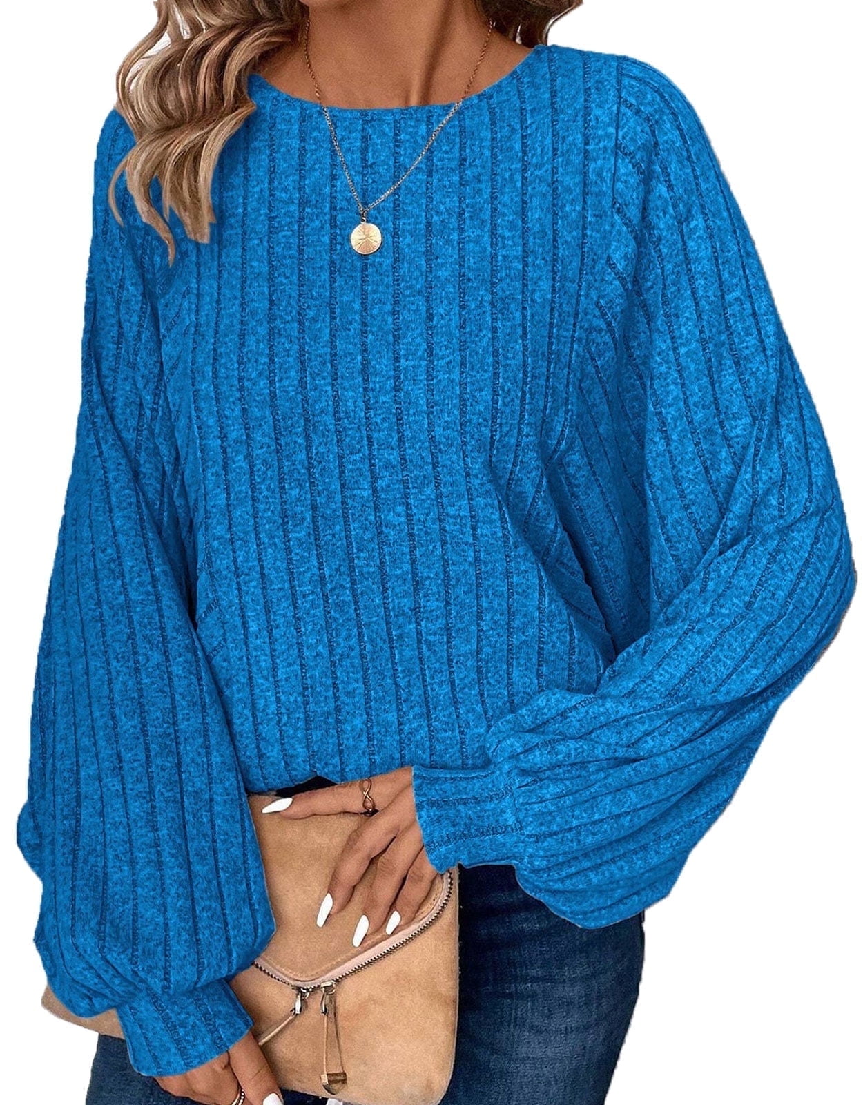 Women Lightweight Sweaters Ribbed Solid Color Design 5XL Plus Size ...