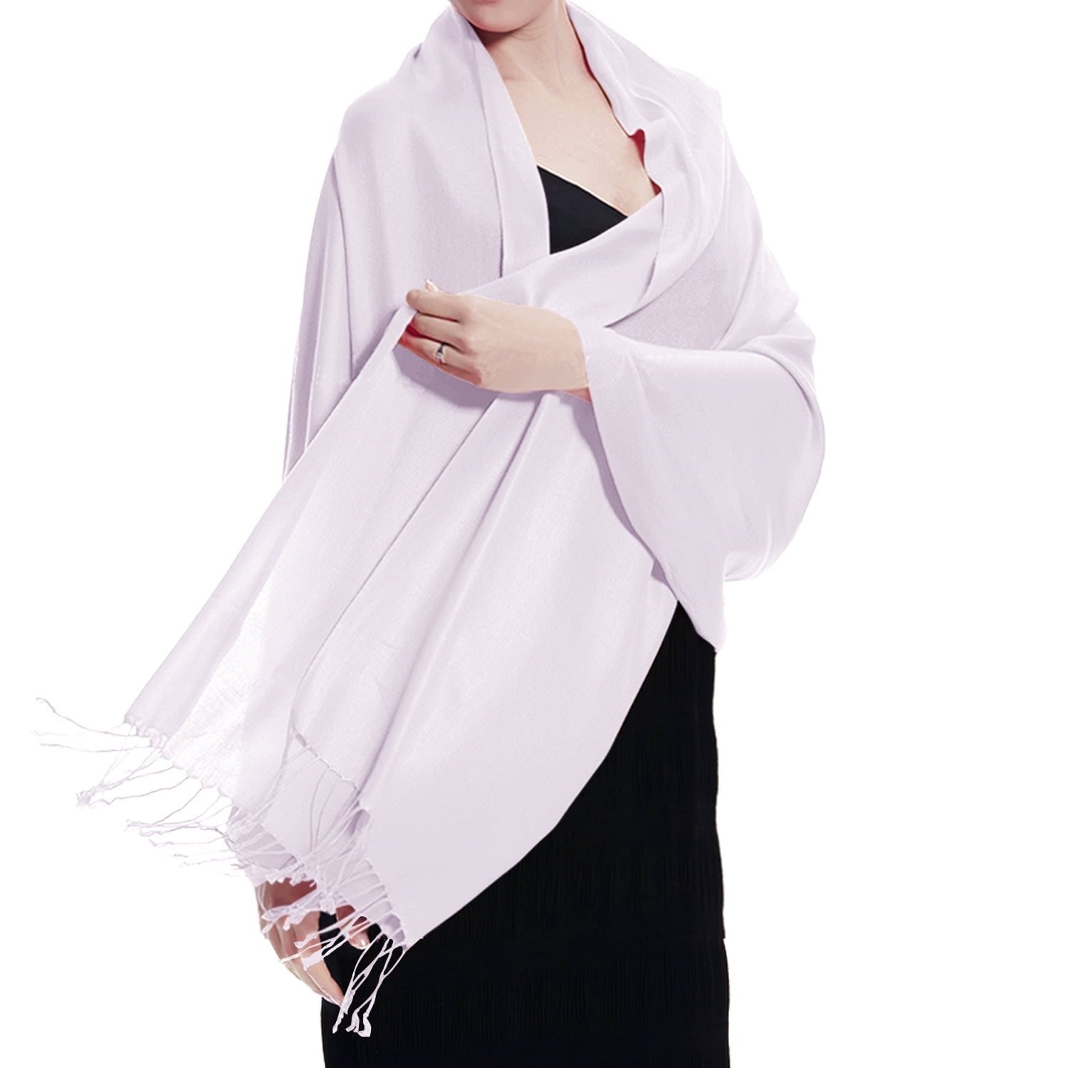 TZ Promise Women Lilac Light Purple Pashmina Shawl and Wrap Soft Solid ...