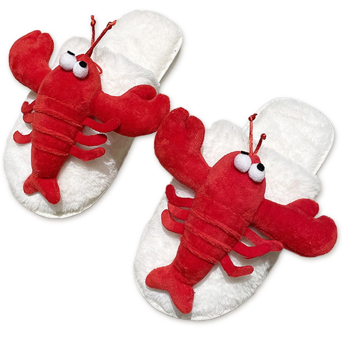 Women Lobster Animal Slippers Fuzzy Memory Foam Slippers Cozy Cute ...