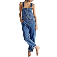 A3 Denim Women's Plus Size Stretch Denim Overalls with Cuffs - Walmart.com