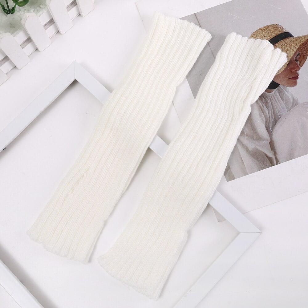 Women Long Fingerless Gloves Soft Female Glove Lolita Kawaii Mitten ...