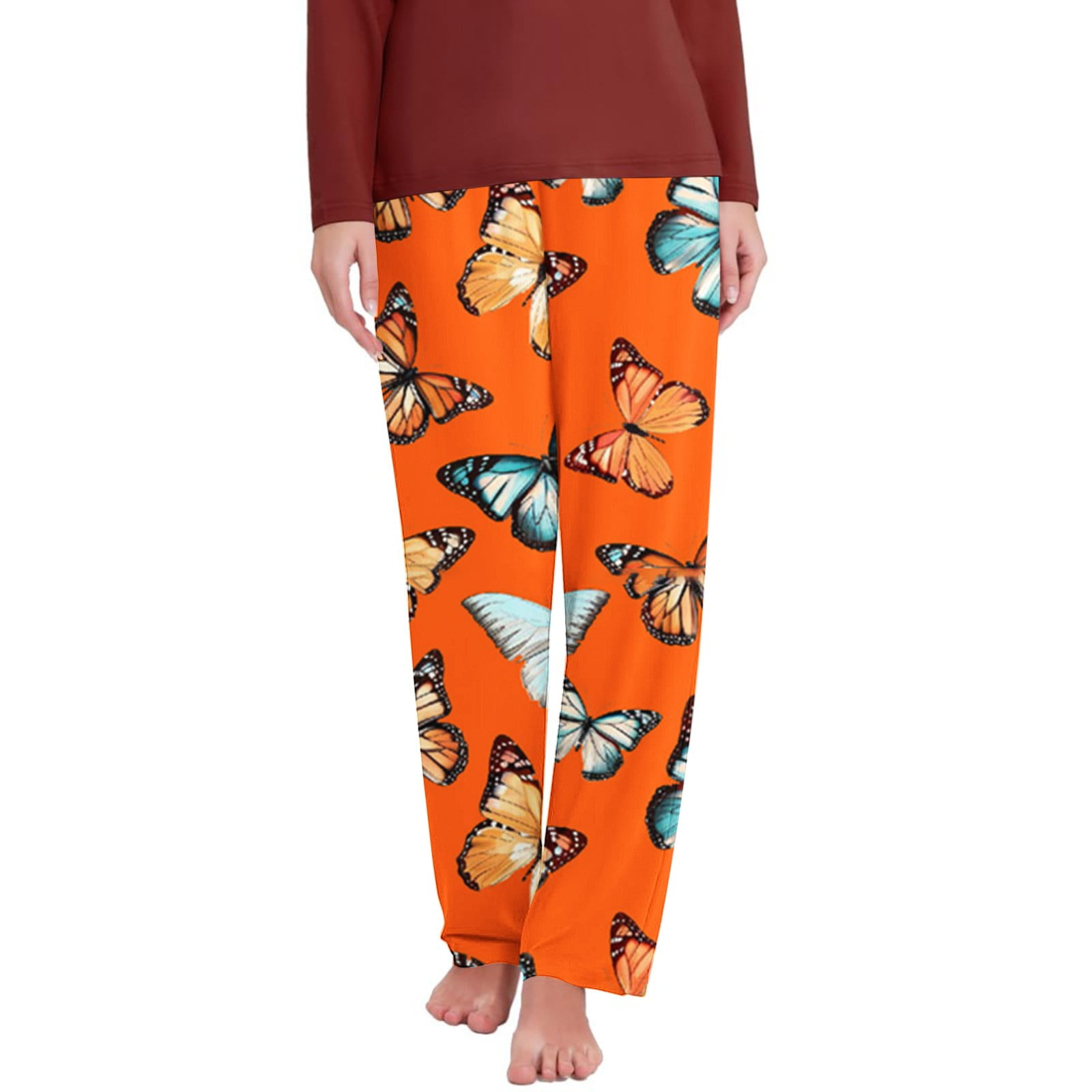 Women Long Pajama Pants Cute Graphic Printed Elastic Waisted Wide Leg ...