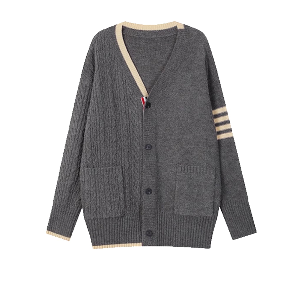 Women Long Sleeve Button Down Grey Sweater - Walmart.com