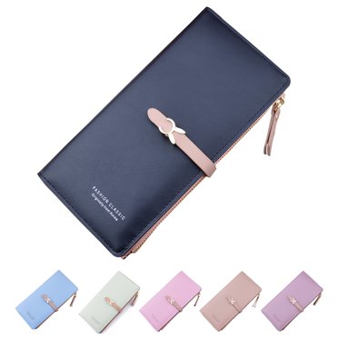 Fashion Women Trifold Long Wallet PU Leather Card Holder Organizer ...