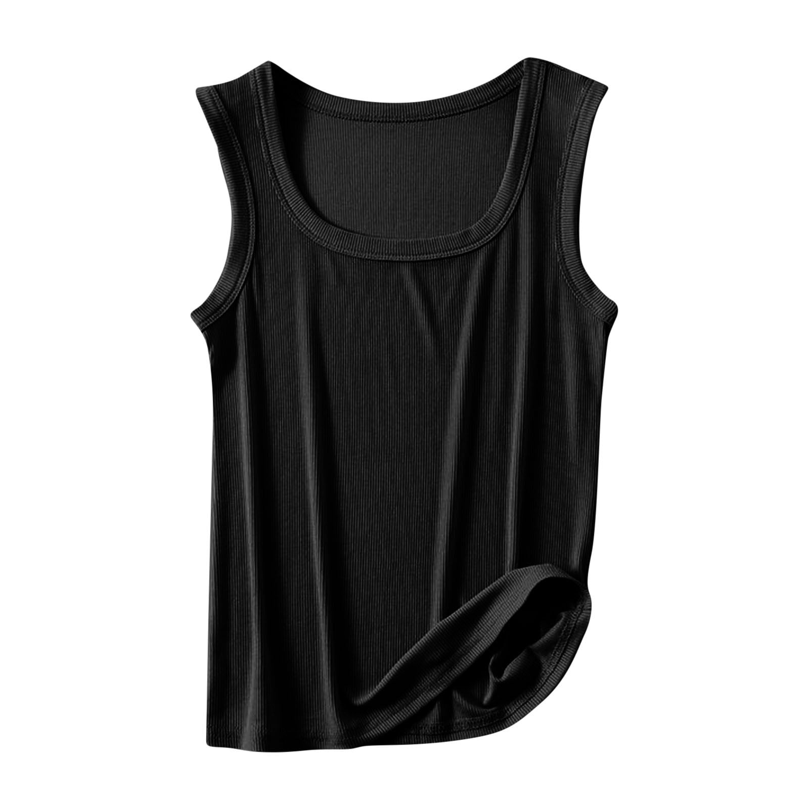 Women Loose Sleeves Square Neck Tank Tops 2024 Summer Fashion Ribbed ...