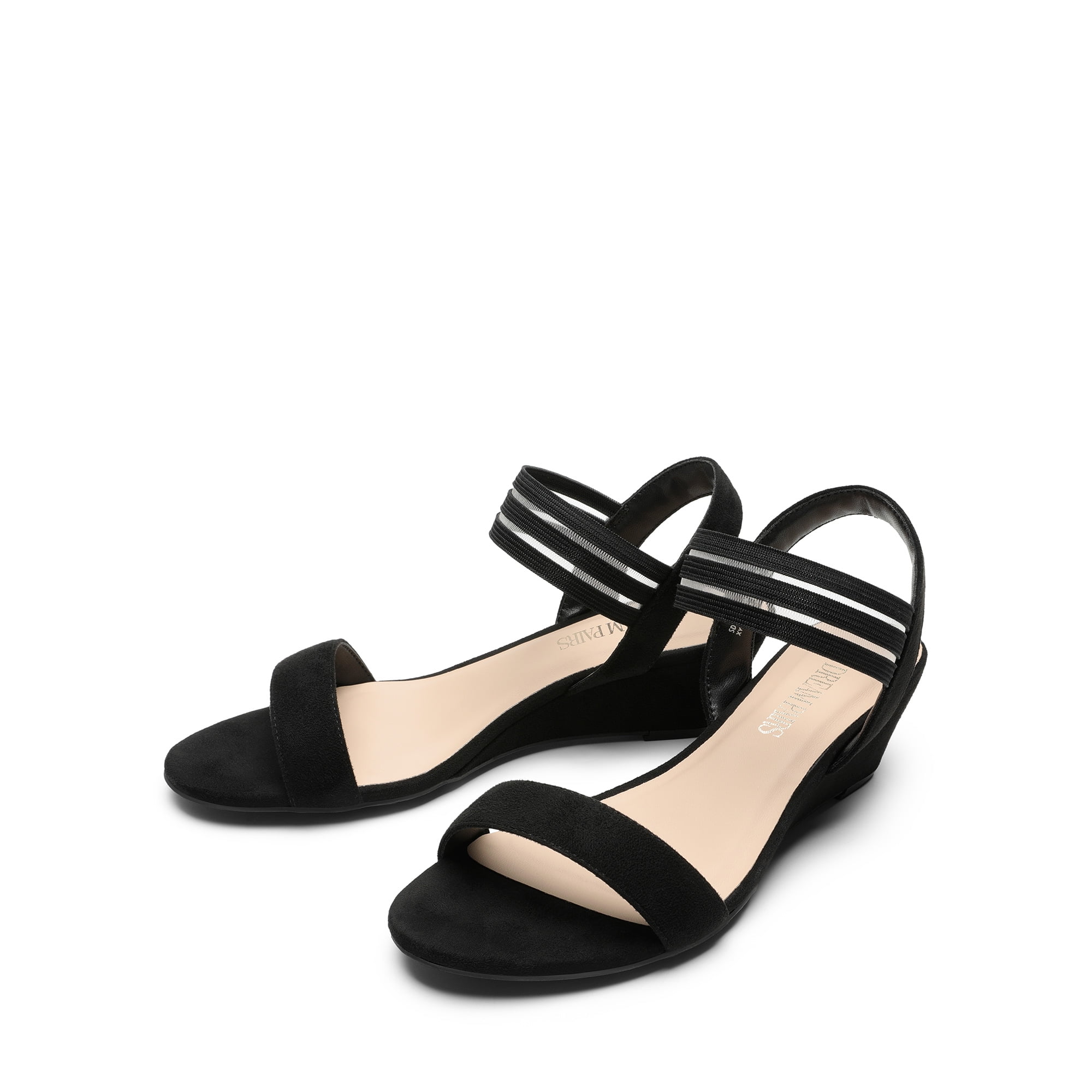 Women Low Wedge Heel Sandals Open Toe Ankle Strap Lady Work Casual ...