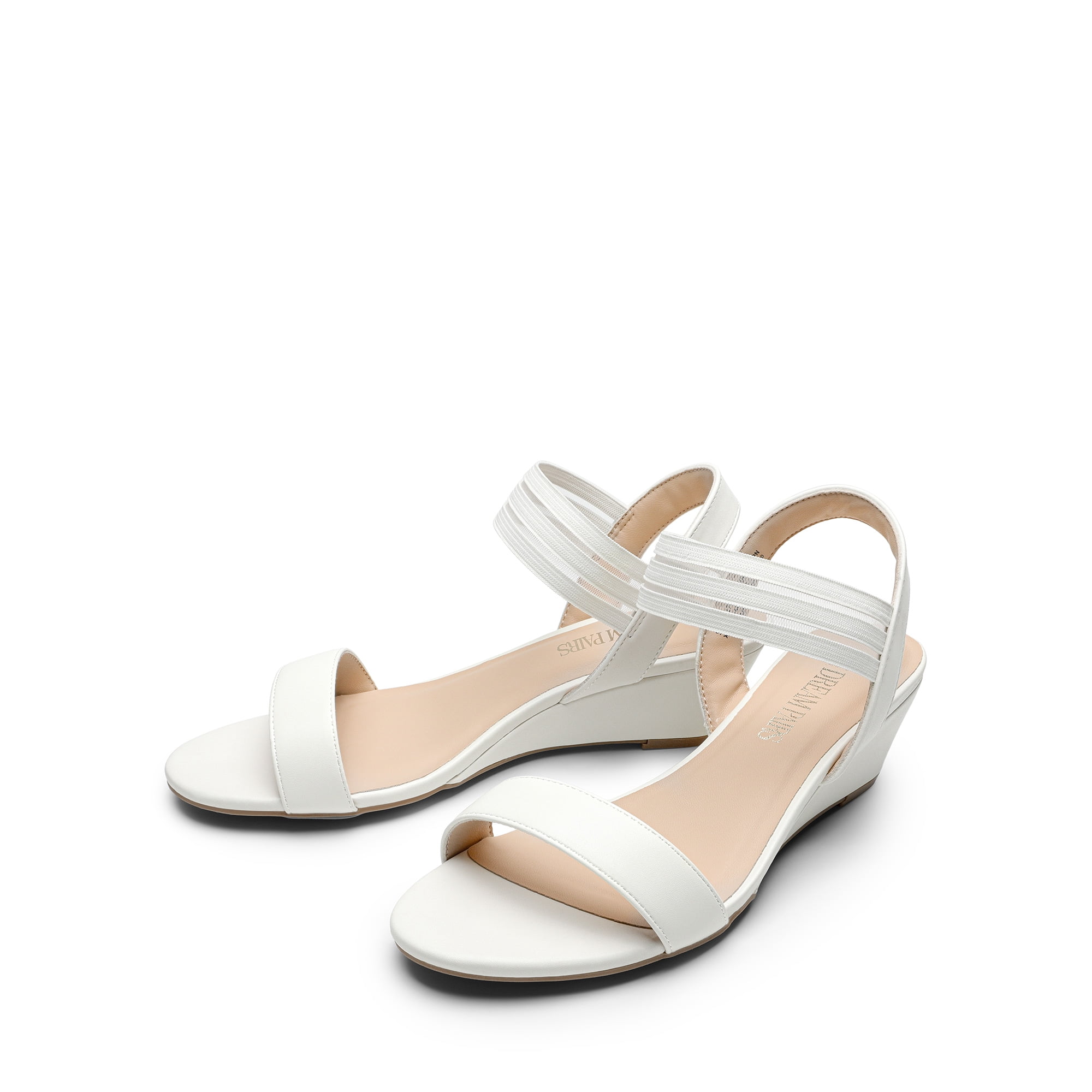 Women Low Wedge Heel Sandals Open Toe Ankle Strap Lady Work Casual ...