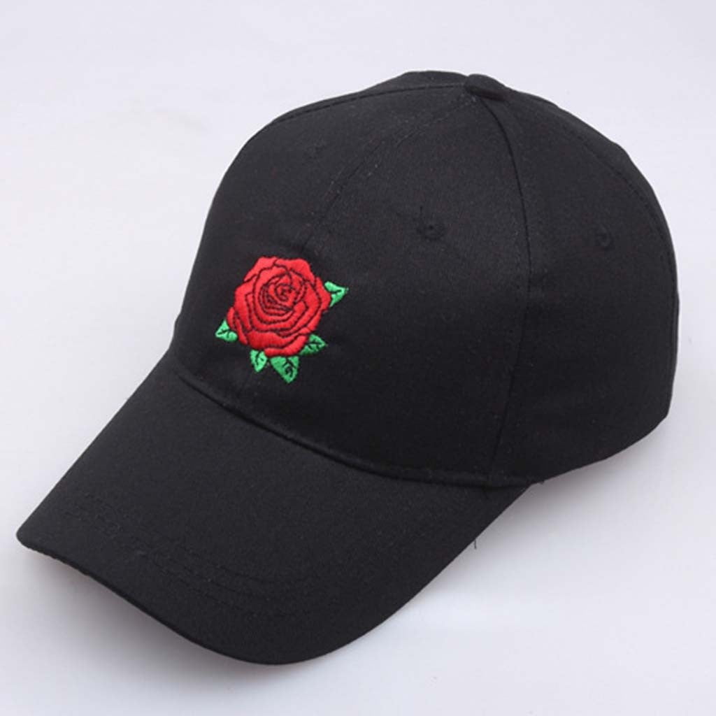 Women Man Embroidered Flower Denim Cap Fashion Baseball Cap Topee ...