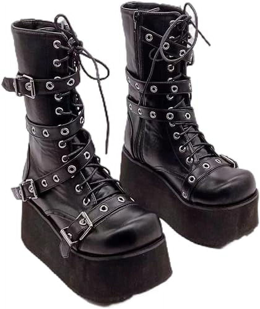 Women Mary Jane Dress Pumps Lolita Shoes Cute Platform Gothic Double ...