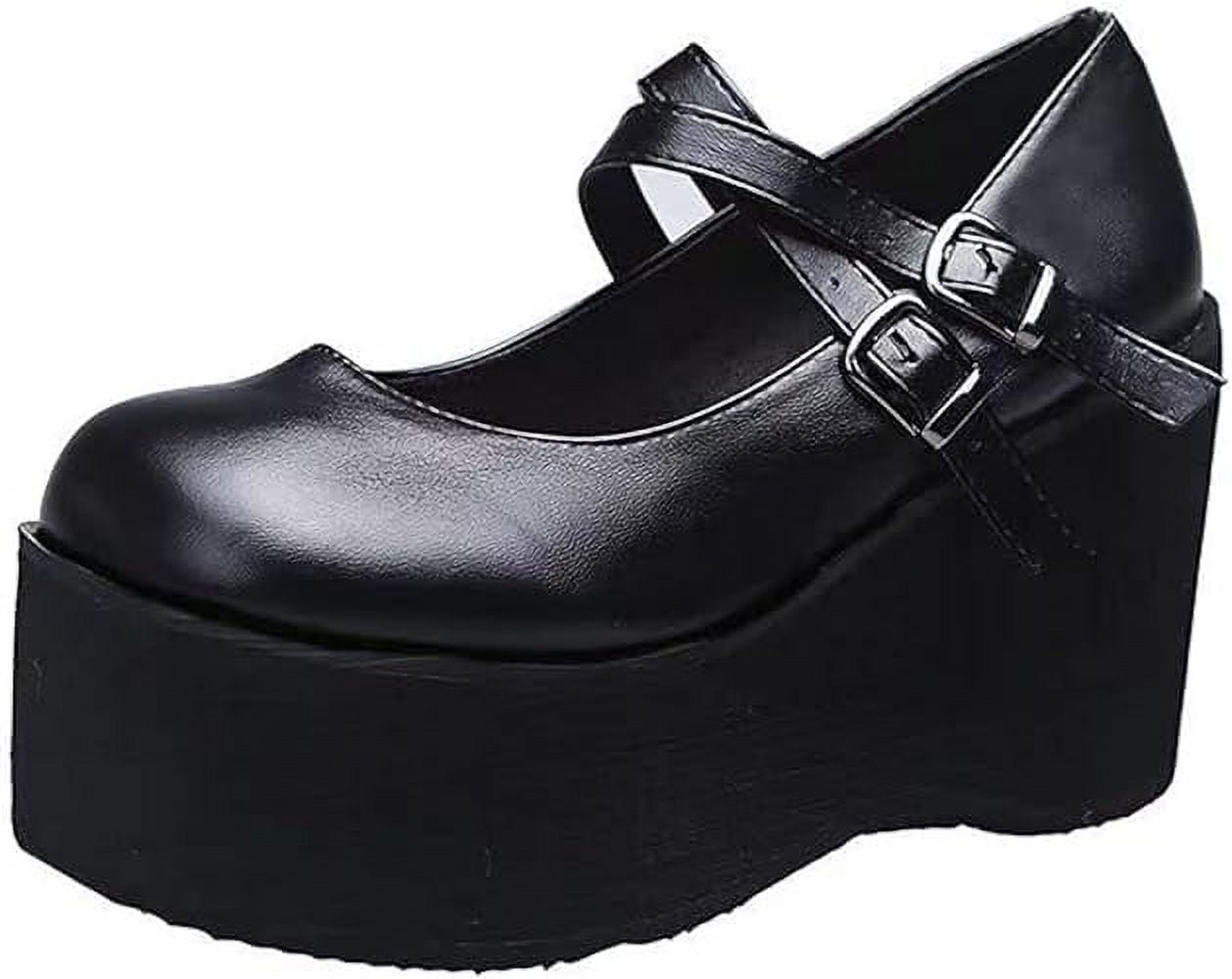 Women Mary Jane Dress Pumps Lolita Shoes Cute Platform Gothic Double ...