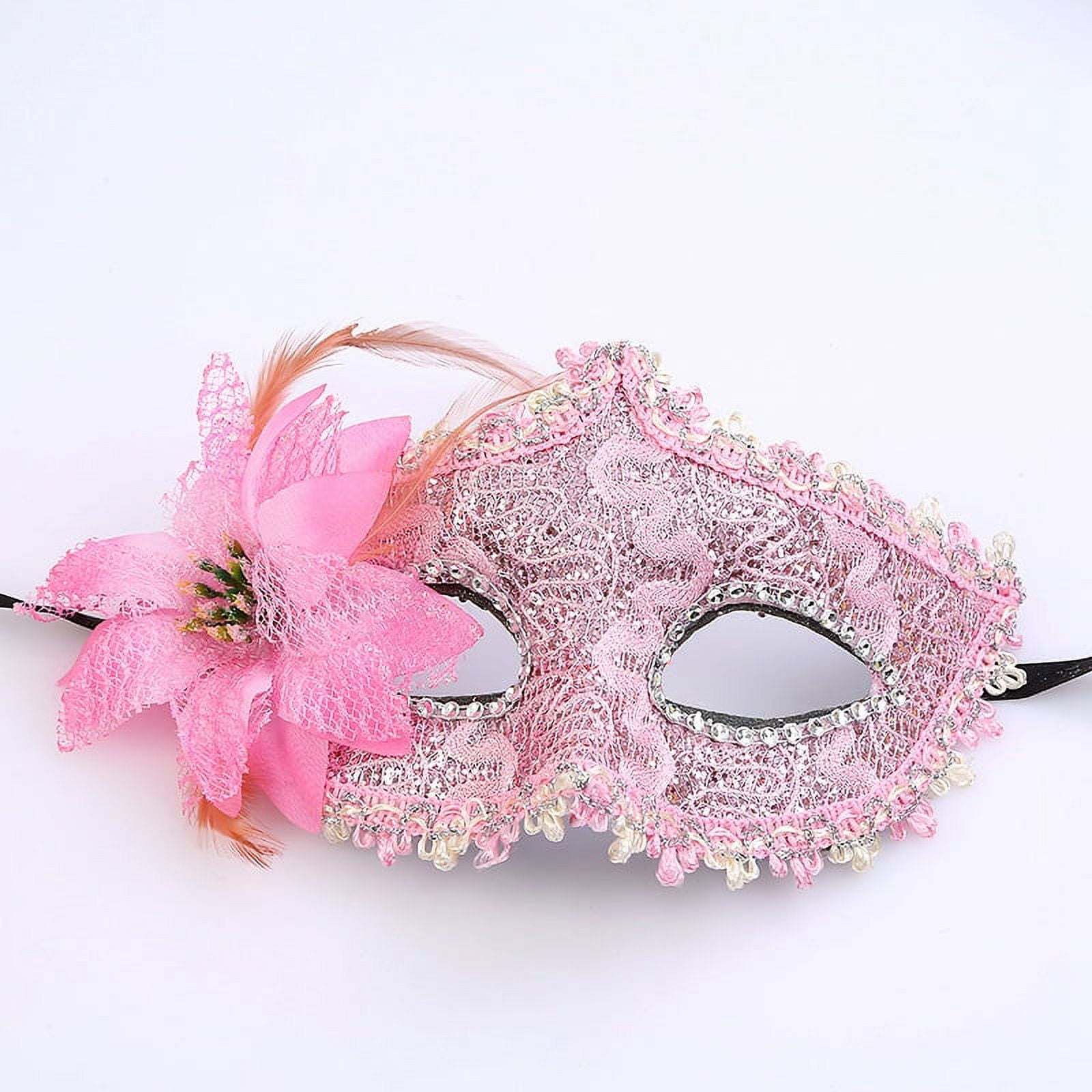 Women Masquerade Mask Prom Masks with Flower Half Face Lace Masks Masks ...