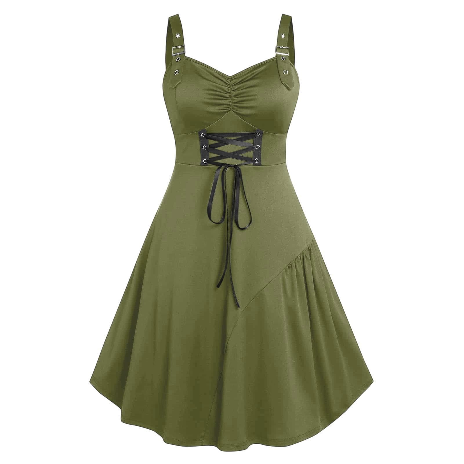 Women Medieval Tea Party Dress Victorian Era Bubble Sleeves Velvet High ...