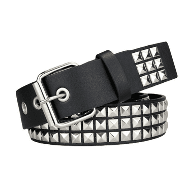 Nvzi Punk Leather Belt,Women Men Goth Pyramid Studded Square Beads ...