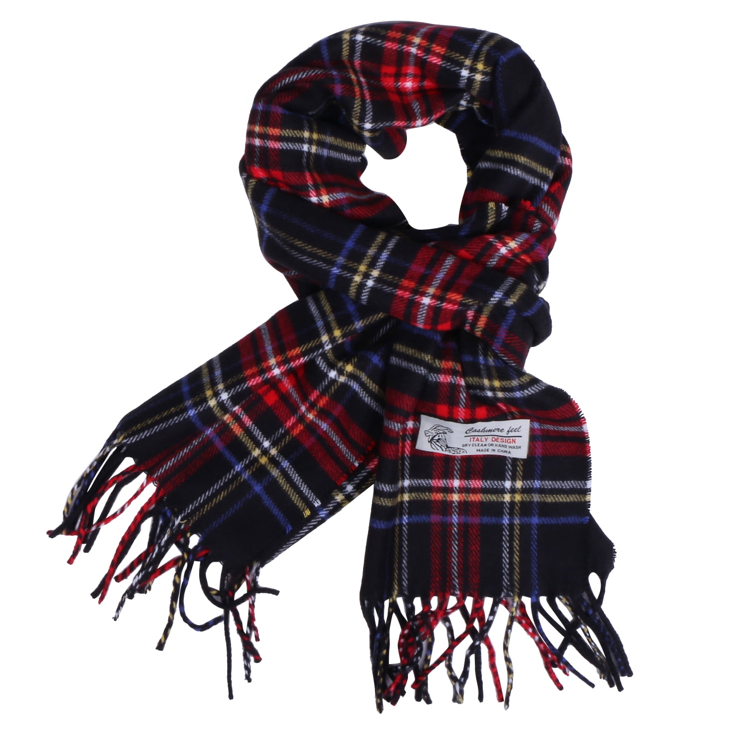 Women Men Black Scott Plaid Scarves Classic Warm Soft Scarf with ...