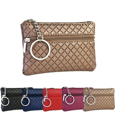 Soft Men Women Genuine Leather Card Coin Key Holder Zip Wallet Pouch ...