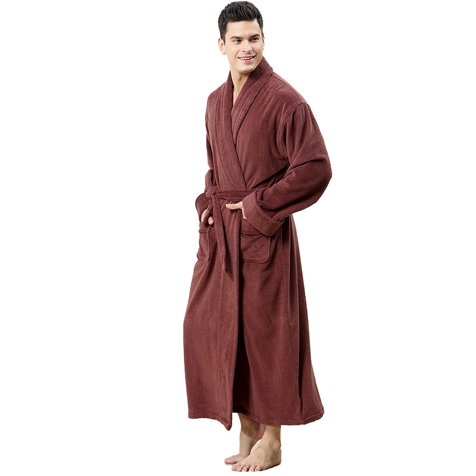 Women Men Couples Towelling Robe, Men's Bathrobes Long Robes Kimono ...