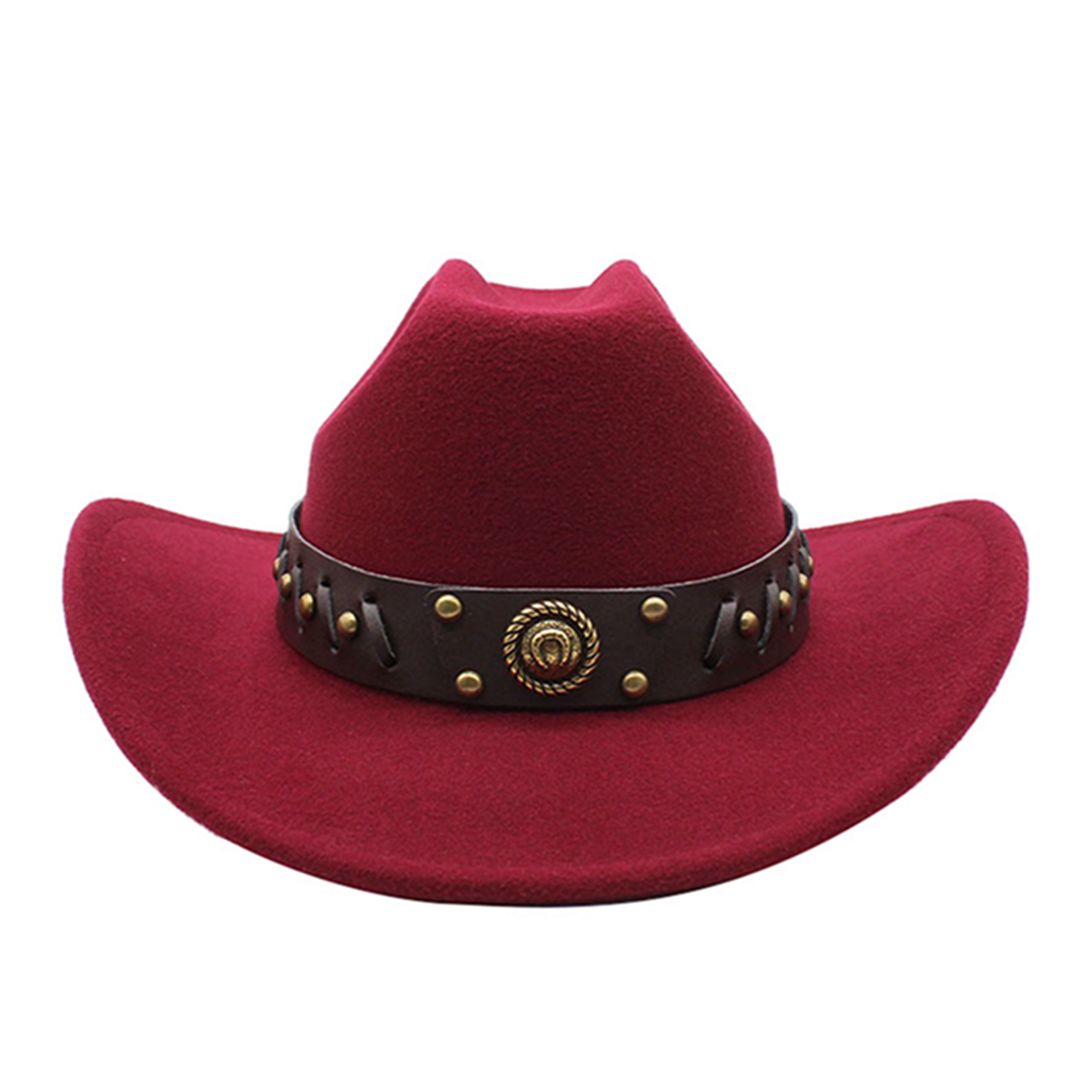 Women Men Cowboy Hat Cow Head Decor Wide Brim Western Cowgirl Cap ...