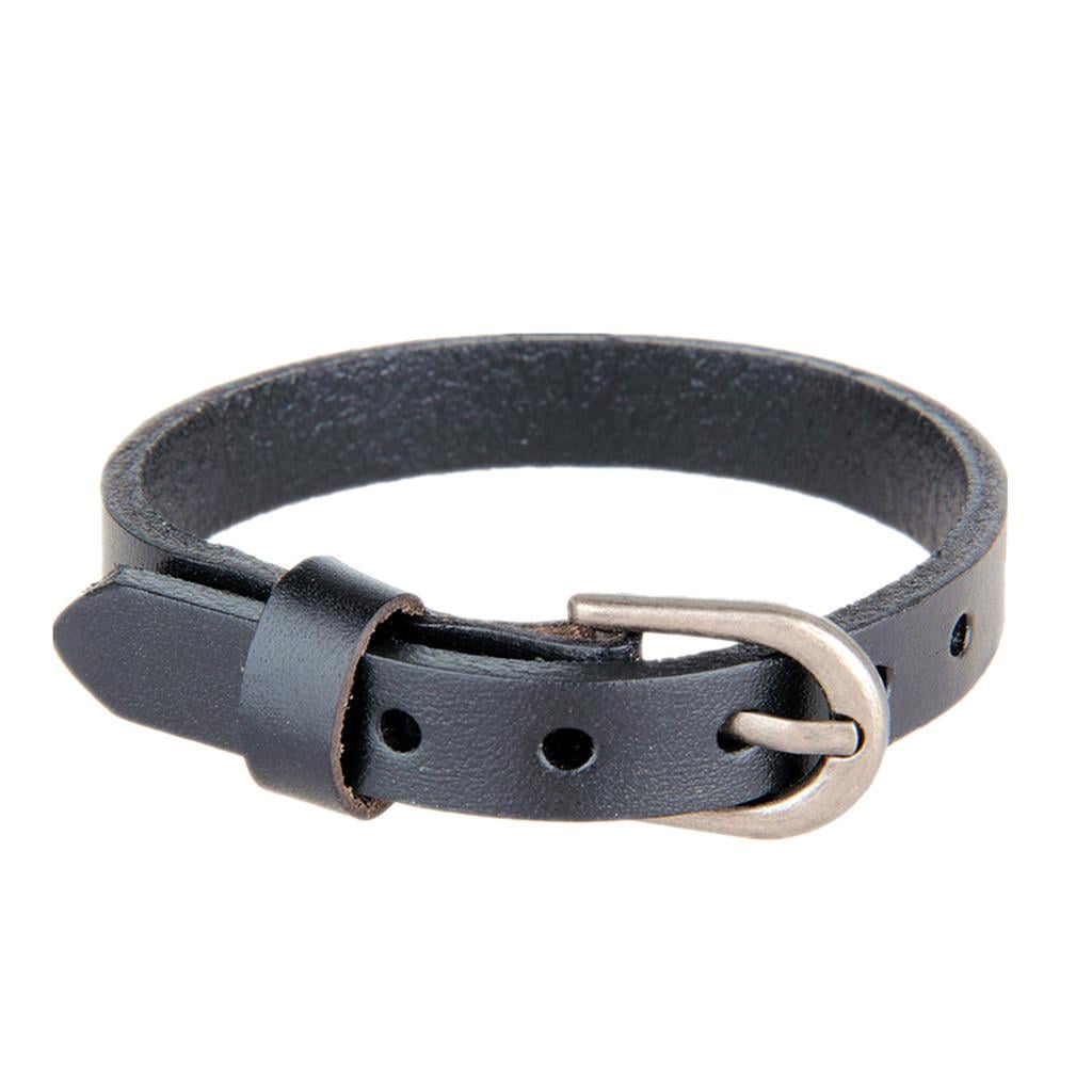 Women Men Handmade Cow Leather Wristband Bracelet Wrap Punk Bangle Gift ...