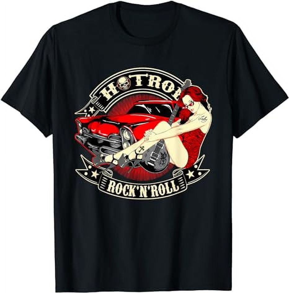 Women Men Hotrod Rock N Roll Pin Up Girl T-Shirt - Walmart.com
