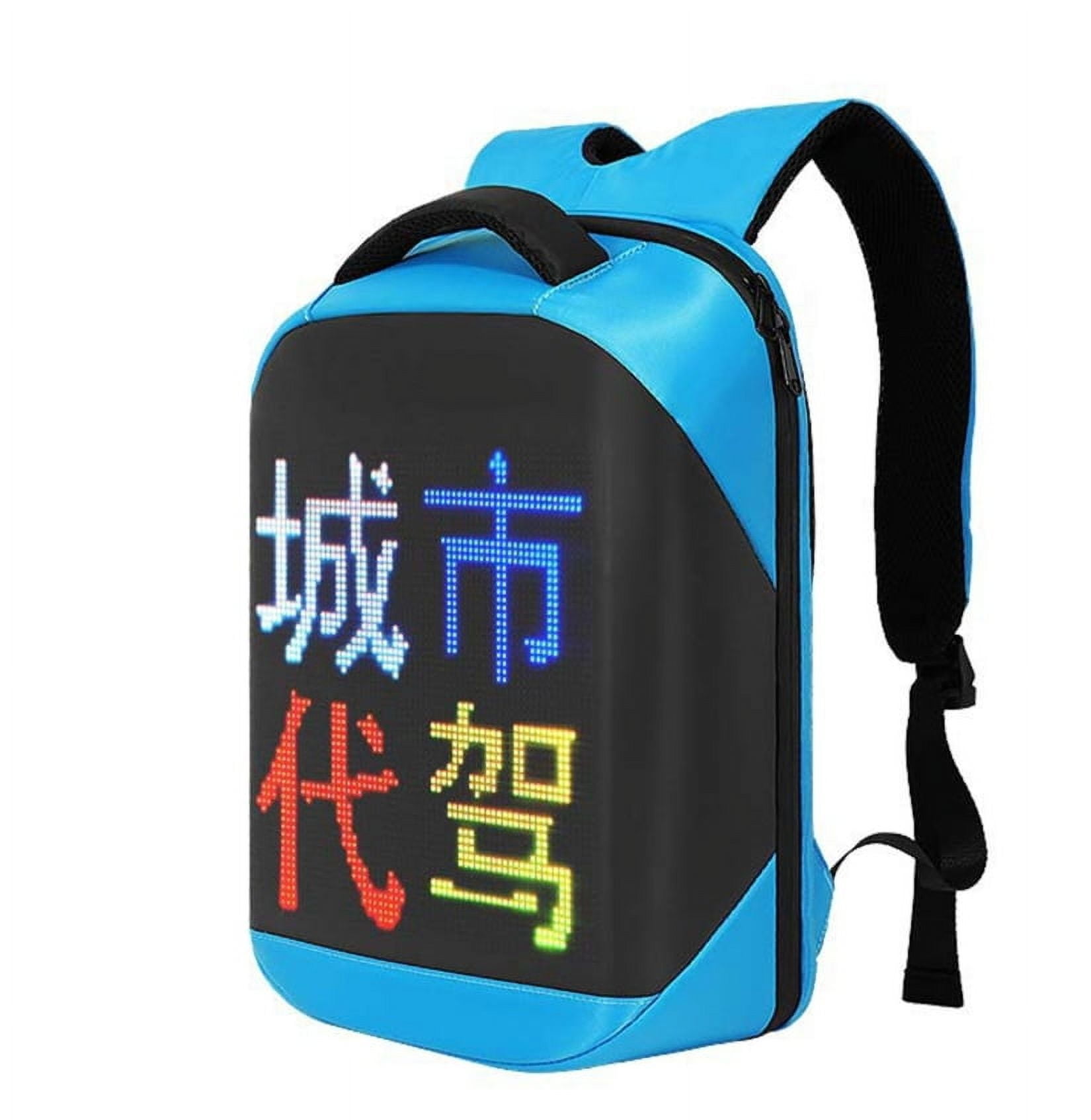 Women Men LED Display Screen Walking Advertising Backpack School Laptop ...