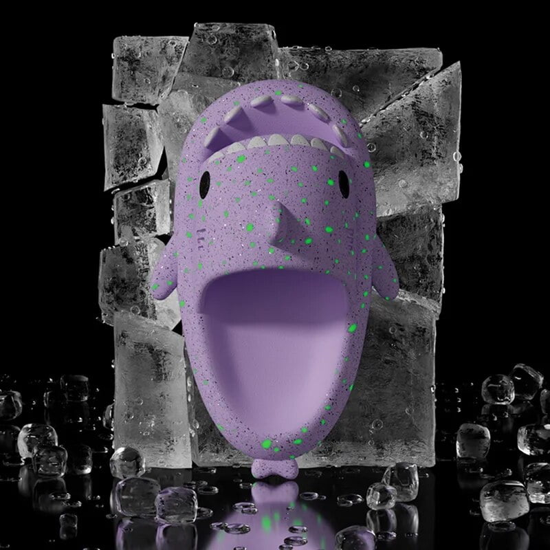 Women Men Luminous Shark Slippers Glow At Night 4cm Thick Sole Couple ...