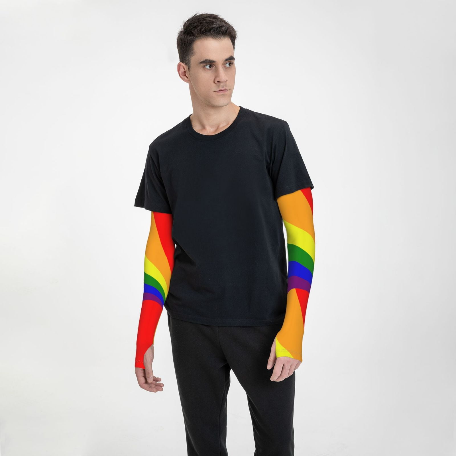 Women Men Sun Protection Garden Sleeves Lgbt Pride Rainbow Flag Cooling ...