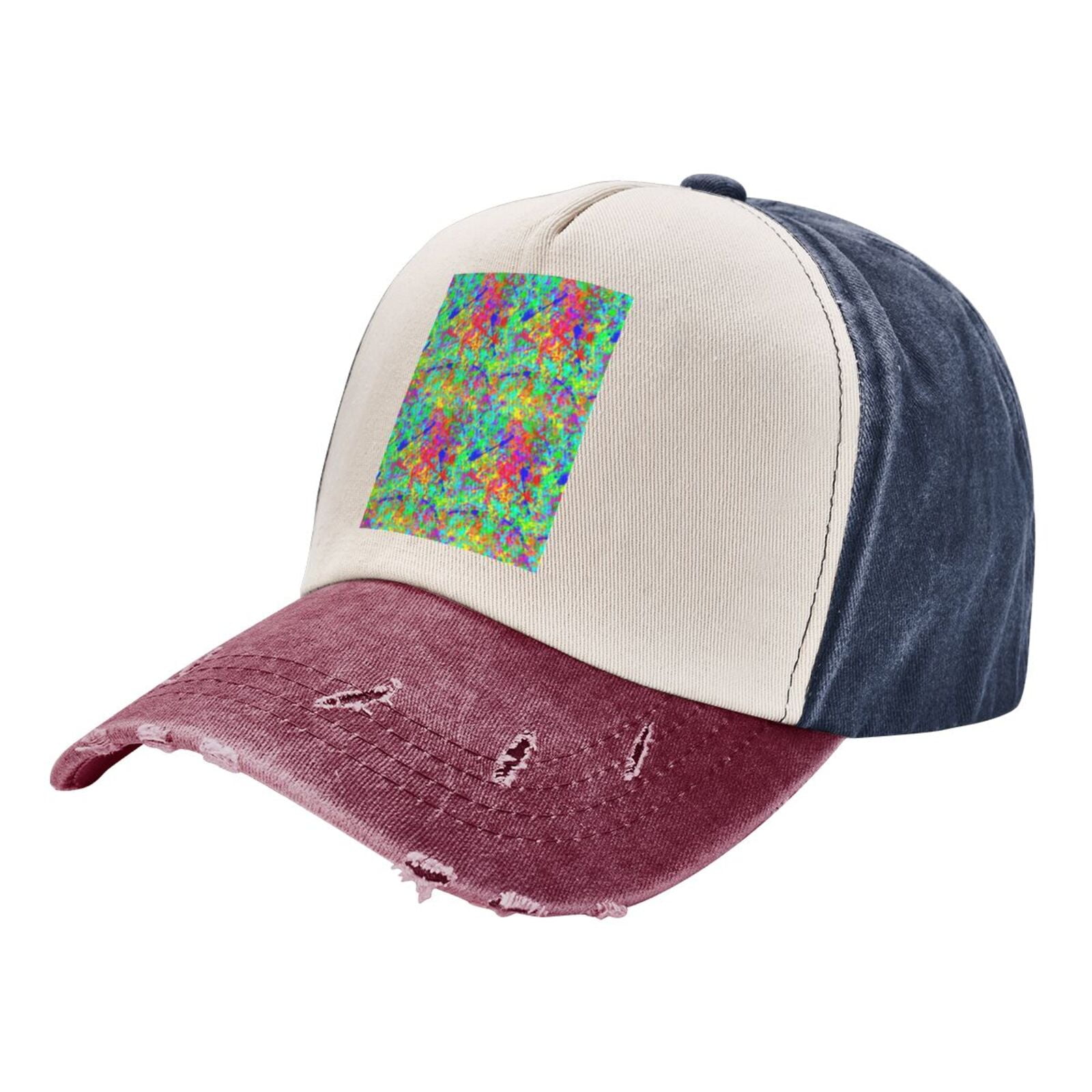 Women Men Vintage Washed Distressed Baseball CapPaint Splatter Grunge ...