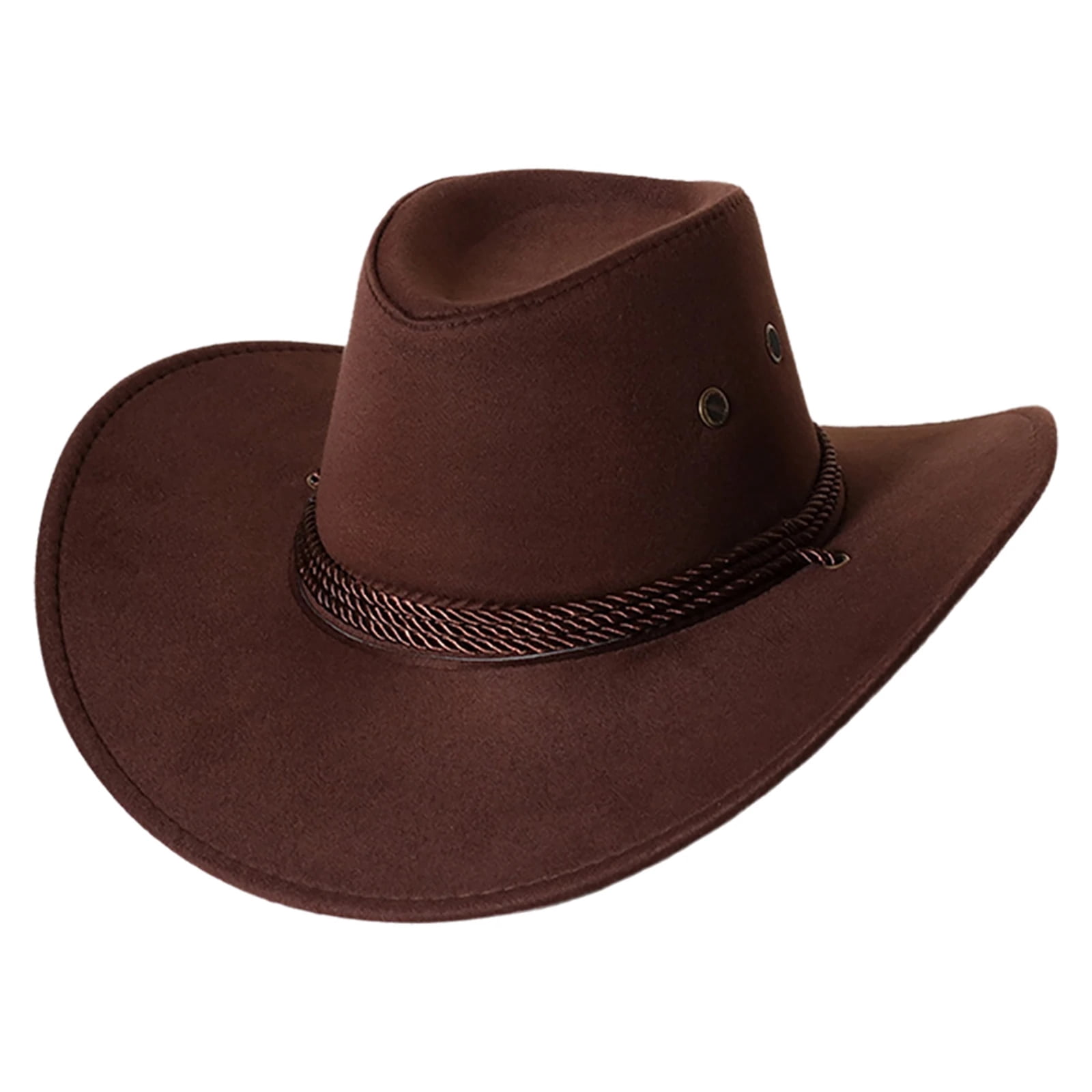 Women Men Western Cowboy Cowgirl Hat Classic Felt Wide Brim Outdoor ...