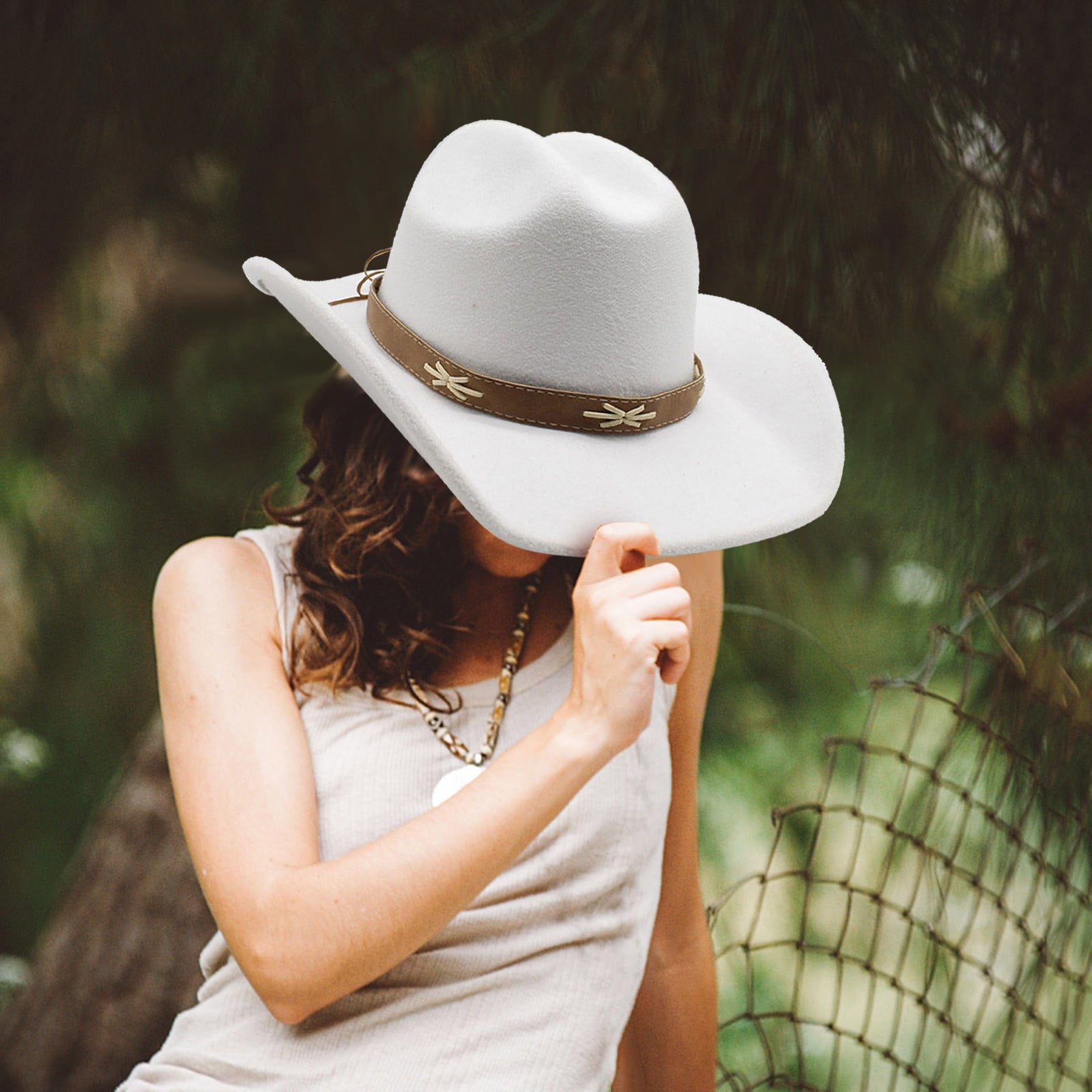 Women Men Western Shapeable Wide Brim Sun Hat Cowboy Hat Cow Print Hats ...