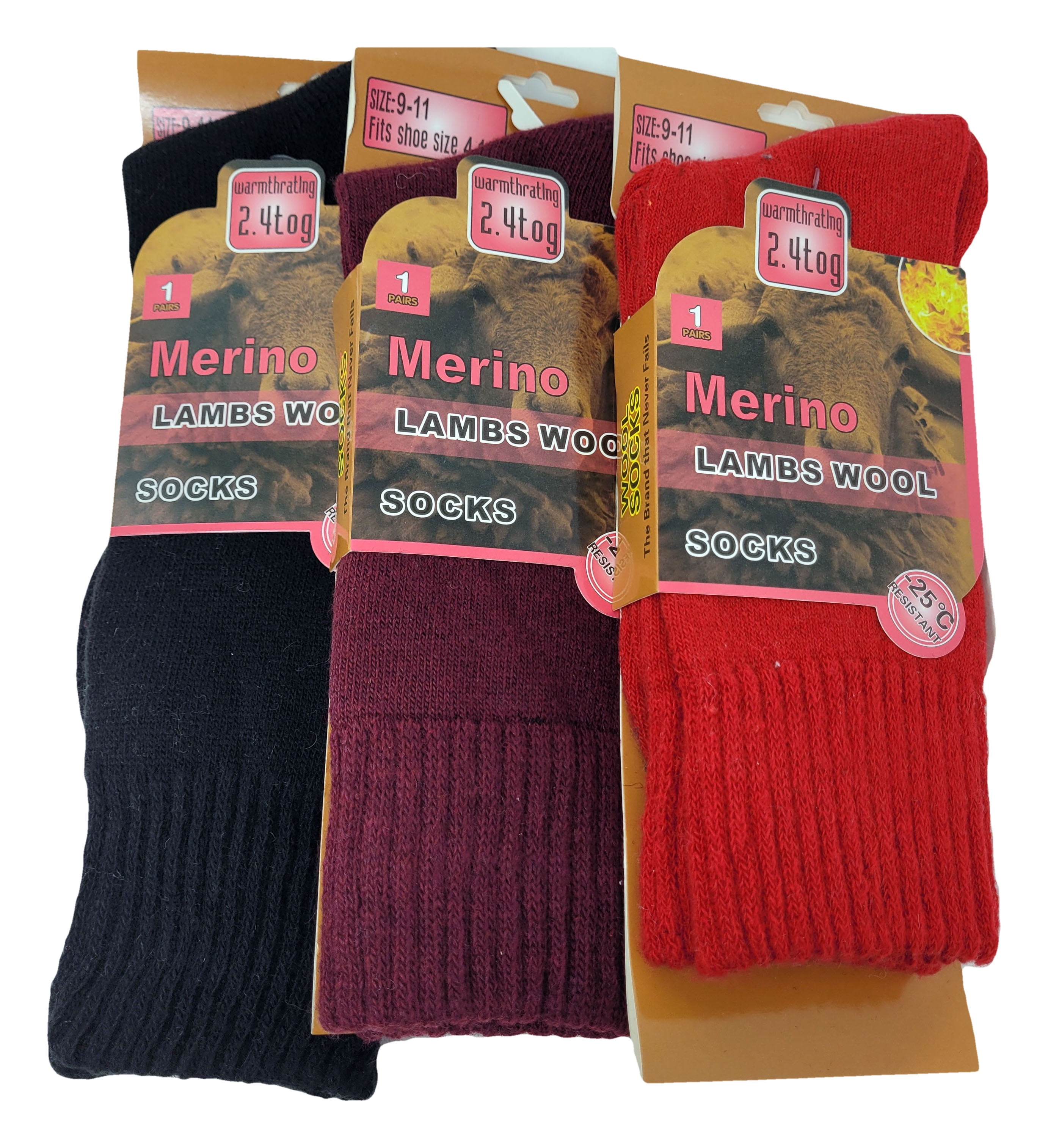Women Merino Lamb Wool Socks, Thermal Heavy Duty Warm Winter Socks, 3 ...