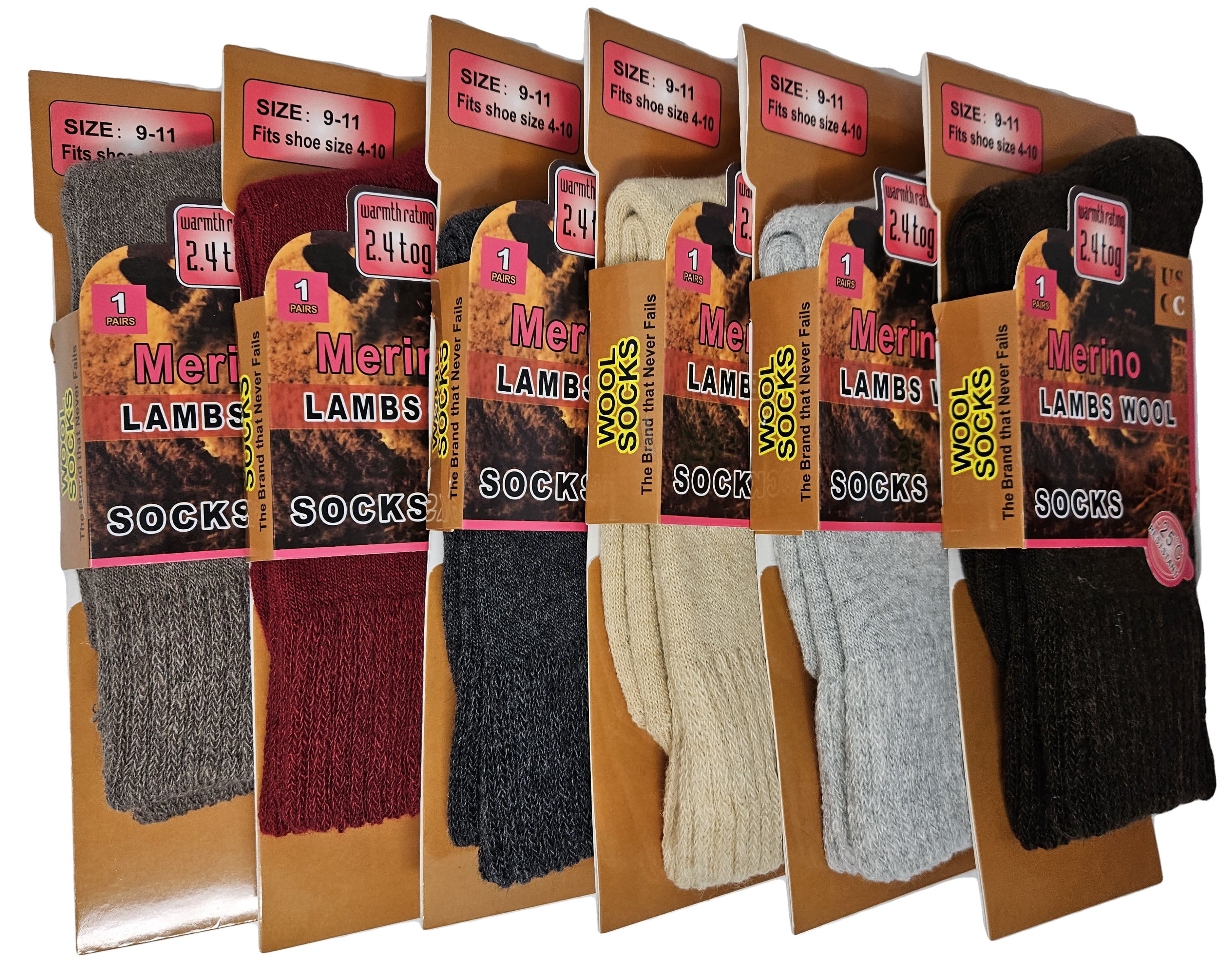 Women Merino Lamb Wool Socks, Thermal Heavy Duty Warm Winter Socks, 6 ...