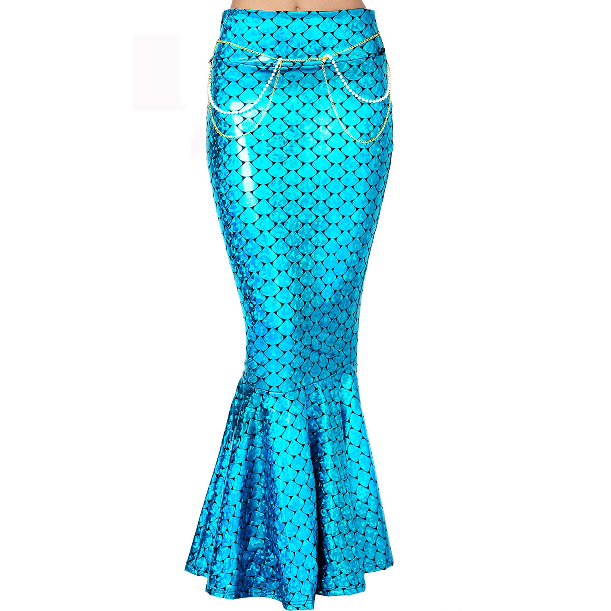 Women Mermaid Skirts Sexy High Waist Fish Tail Maxi Skirt Halloween ...