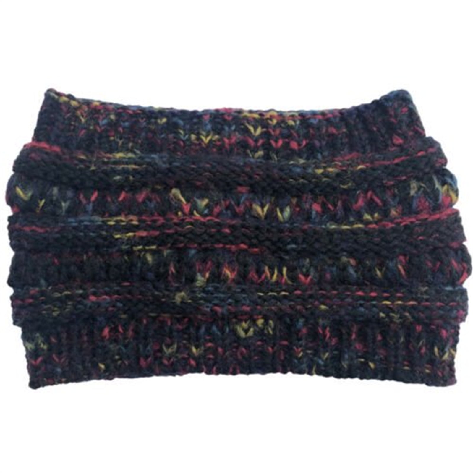 Women Messy Bun Ponytail Beanie Hat Lady Winter Crochet Knitted Ski ...
