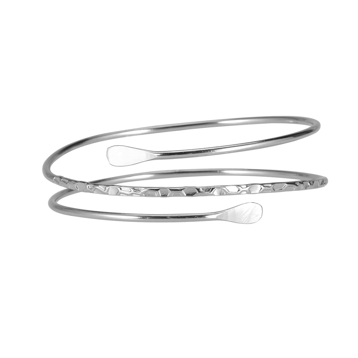 Women Metal Armband Minimalist Simple Punk Style Coil Upper Arm Cuff ...