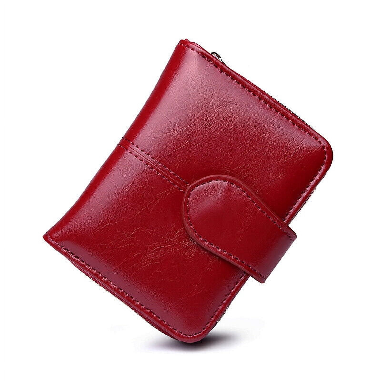 Women Mini Wallet Coin Cards Purse Oil Wax Leather with Flap Organizer ...