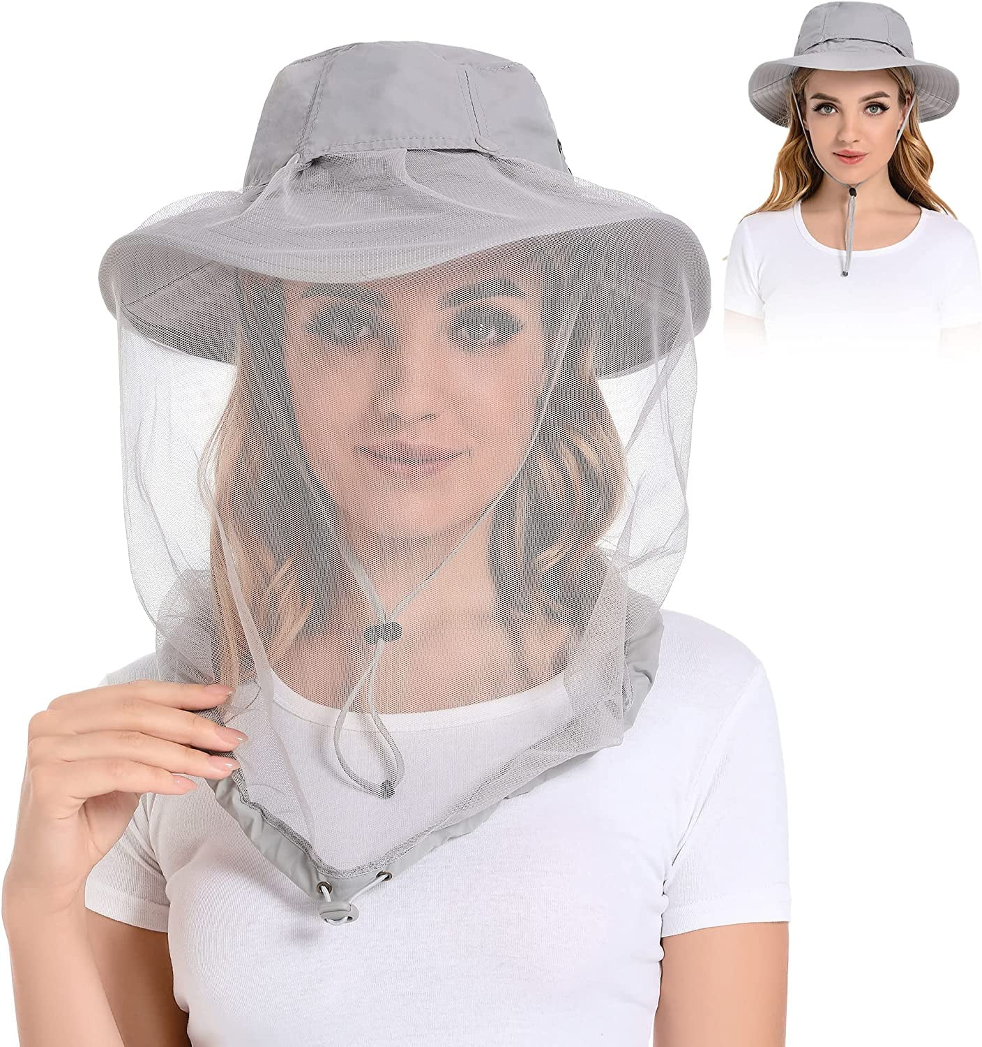 Women Sun Hat, Foldable Hidden Netting Mosquito Hat, UPF 50+ - Walmart.com