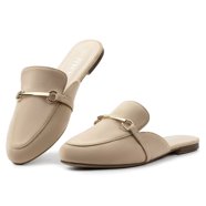 Atoshopce Mules for Women Round Toe Slip On Flat Mules Summer Shoes for ...