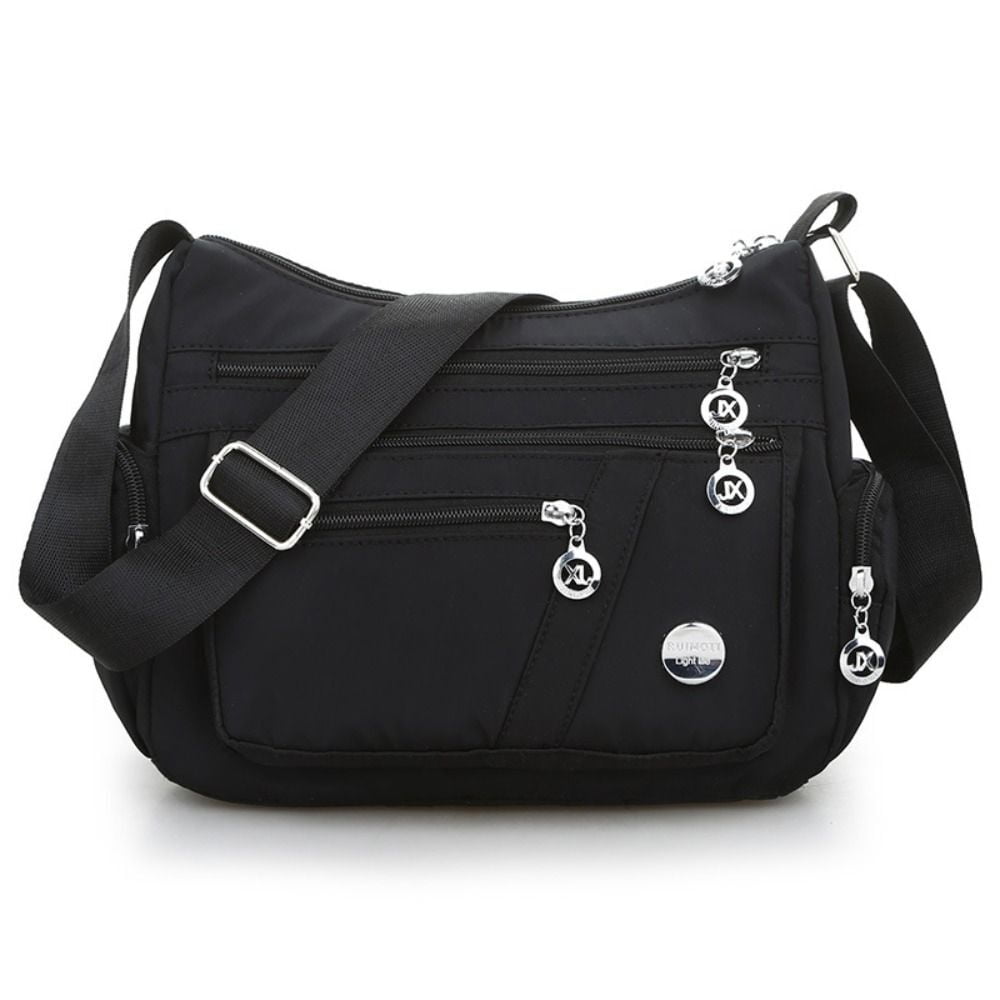 Women Multi Pockets Crossbody Bag Waterproof Nylon Single Shoulder Bag ...