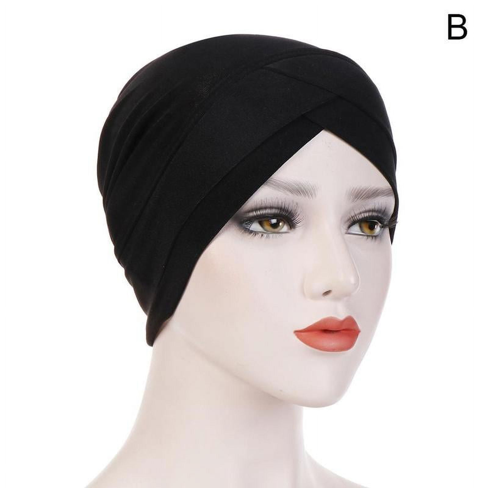 Women Muslim Hijab Cotton Stretchy Hat Turban Head Wrap Chemo Bandana ...
