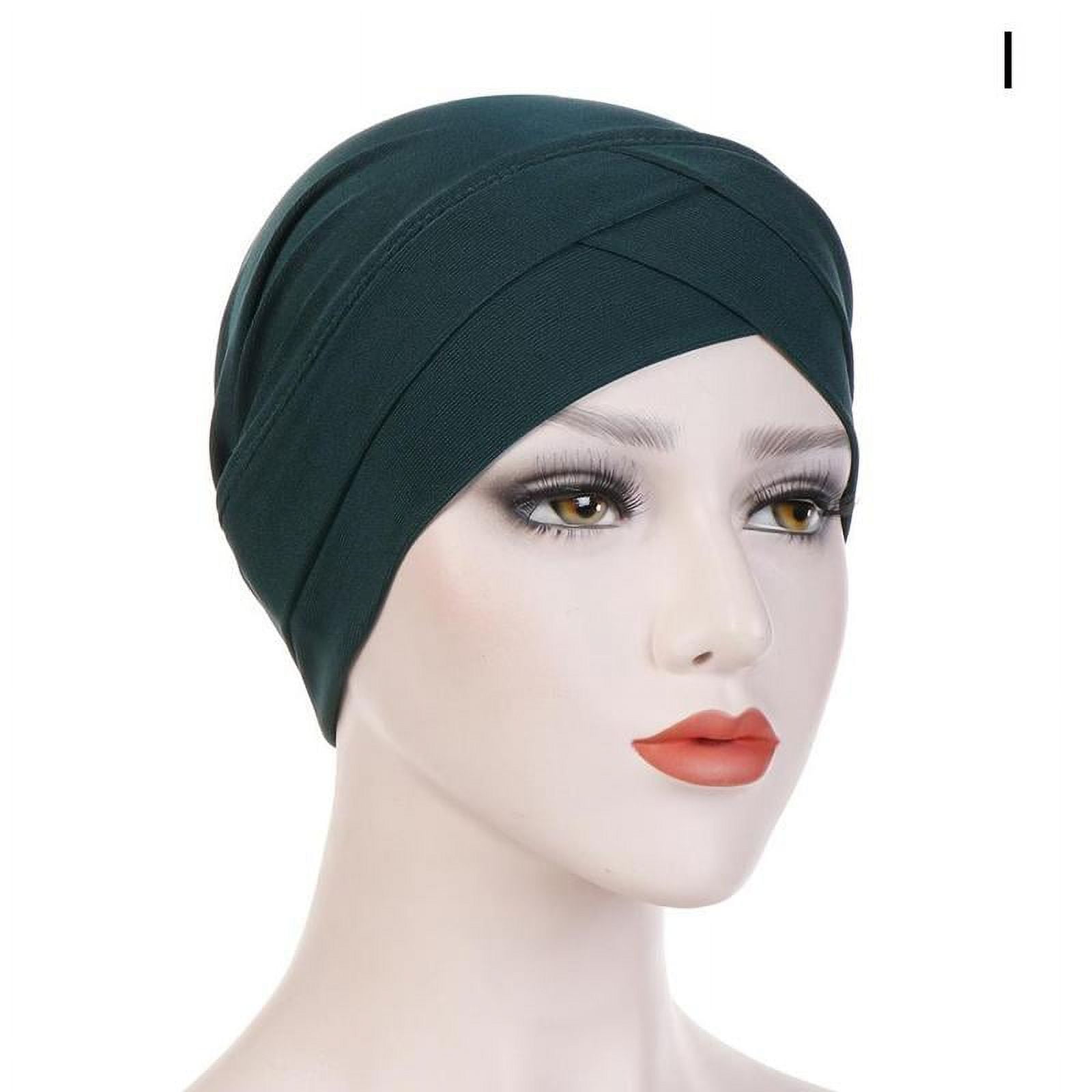 "Women Muslim Hijab Cotton Stretchy Hat Turban Head Wrap Chemo Bandana ...