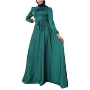 jsaierl Womens Muslim Open Front Chiffon Maxi Cardigan Abaya Robe Kaftan Loose Dress Head Wrap ...