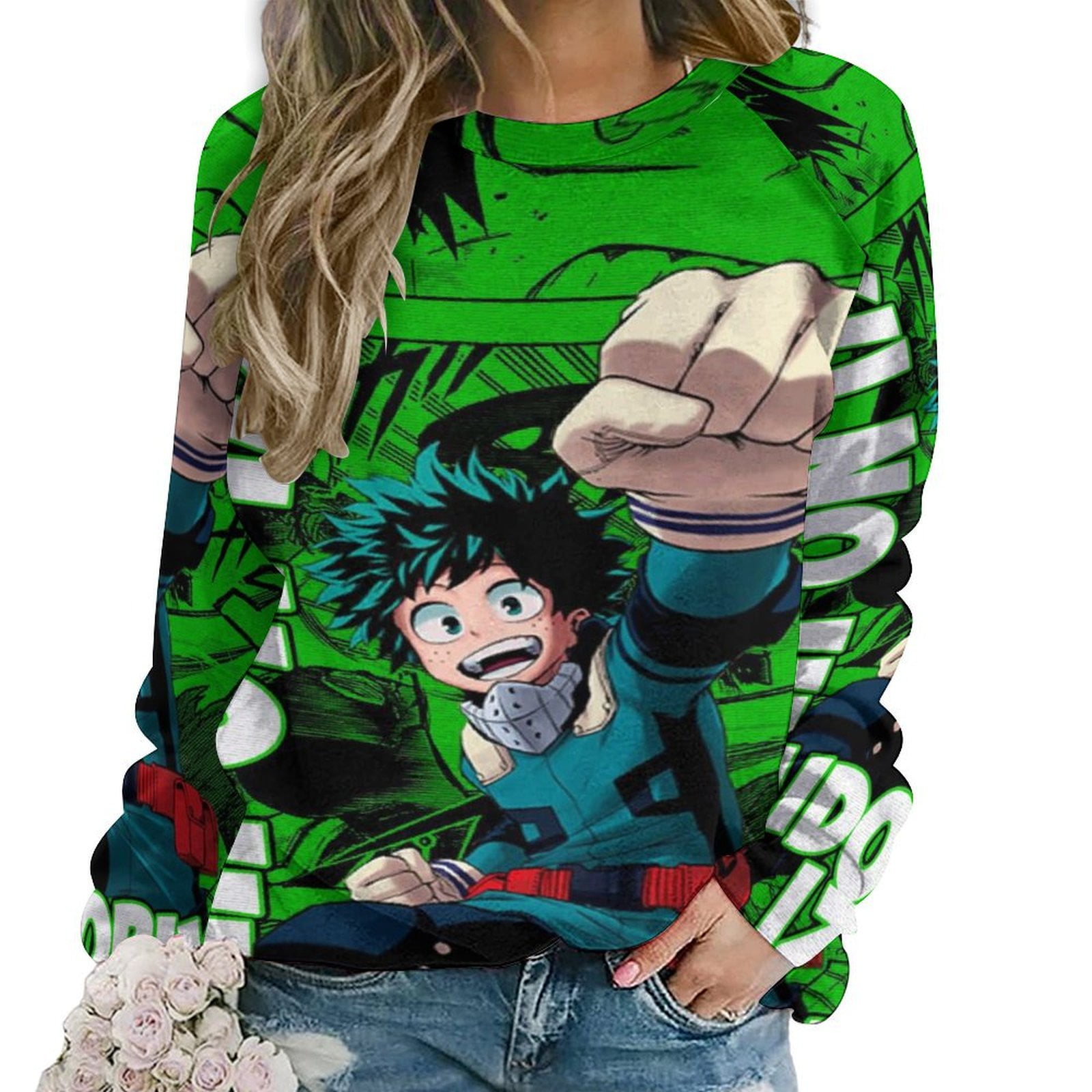 Women My Hero Academia Sweatshirt Pullover 3D Graphic Sweatshirts ...