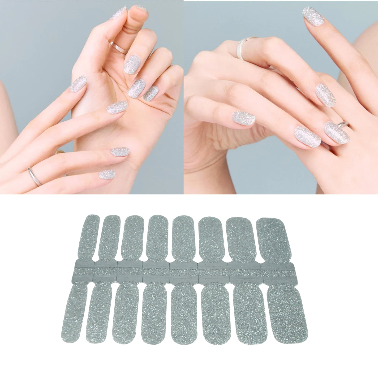 Women Nails Art Sticker Full Cover Glue Adhesive Polish Slider for ...