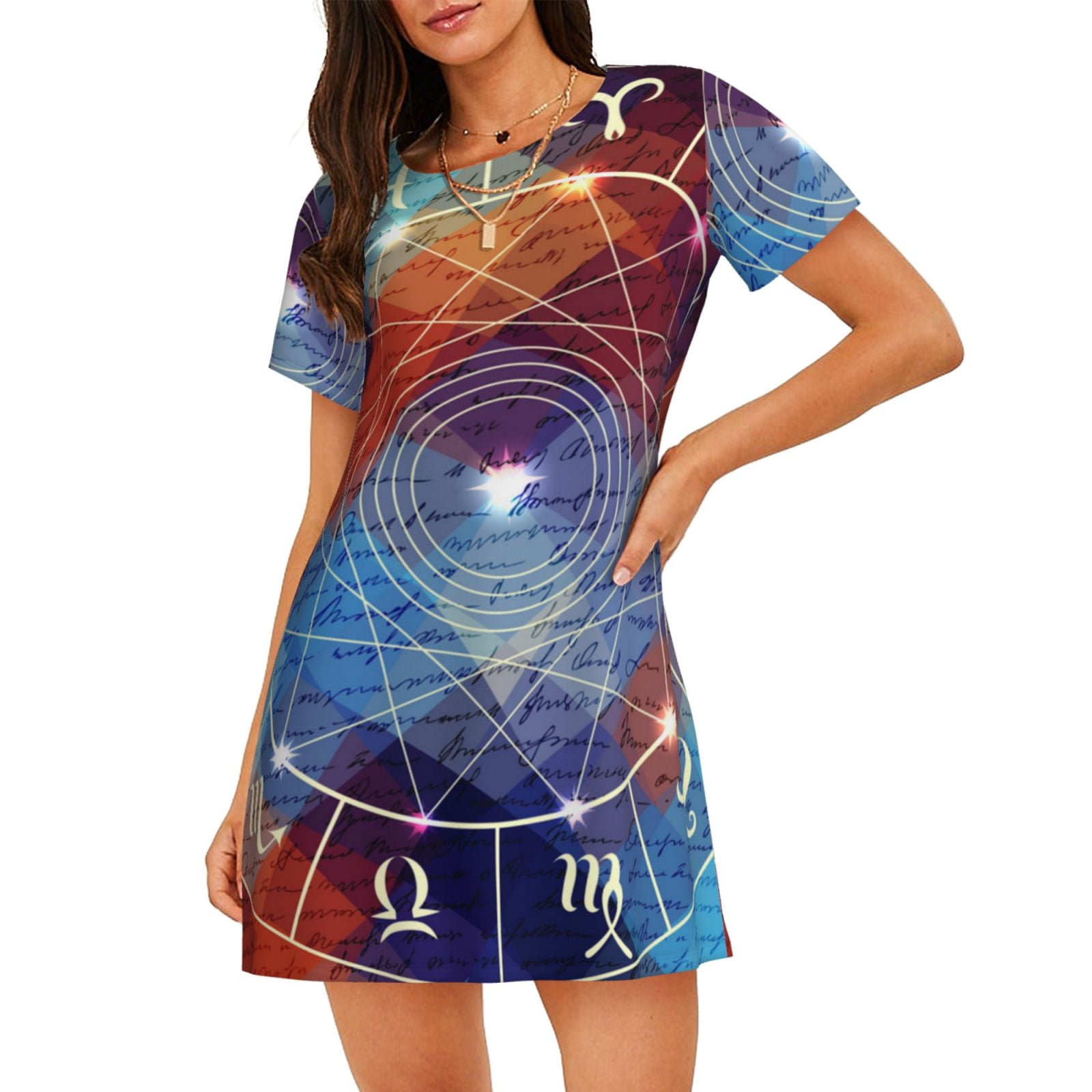 Women Nightgowns Short Sleeve Night Gowns Sleep Shirt Nightshirt ...