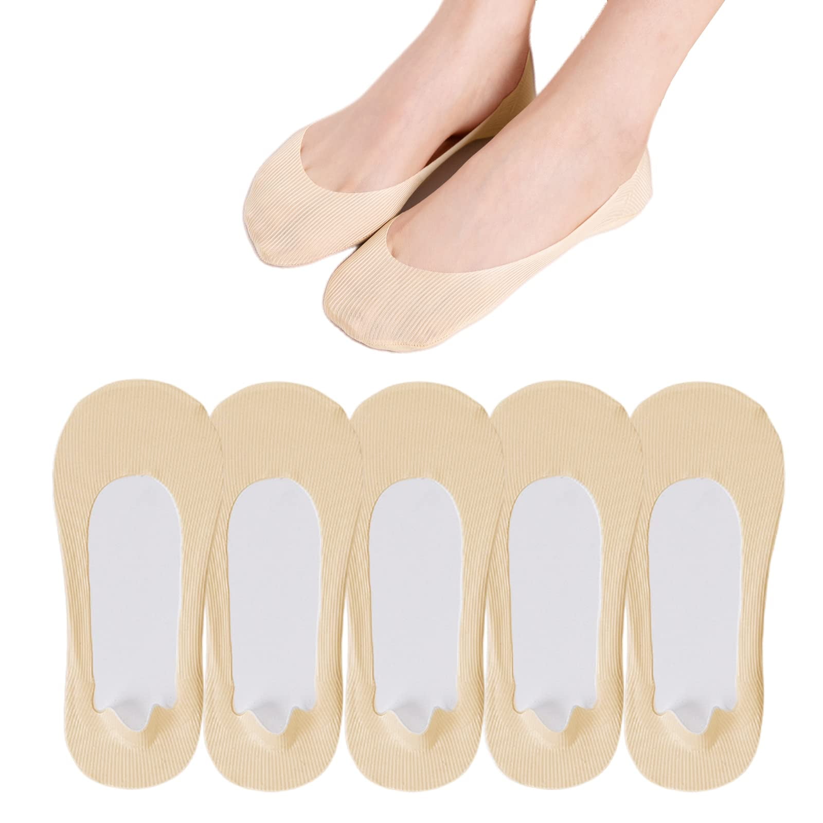 Women No Show Socks Low Cut Liner Non Slip Invisible Hidden Socks Cool ...