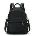Women Nylon Solid Color Backpack Zipper Large Capacity Laptop Bag ...