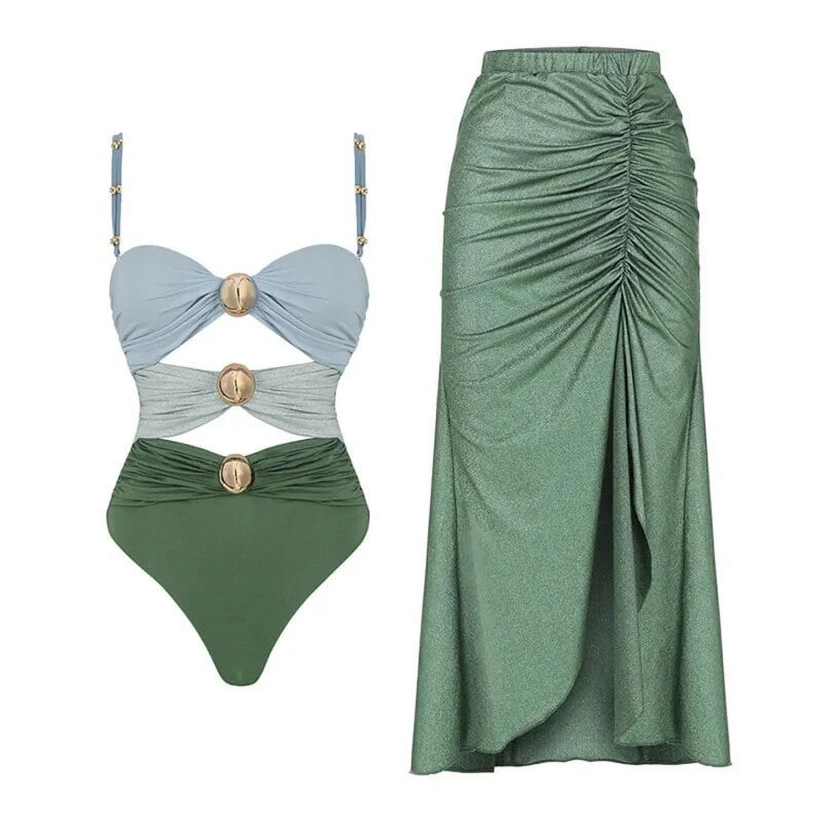 Women One Piece Swimsuit 2024 Female Swimwear Maxi Dress Beachwear ...